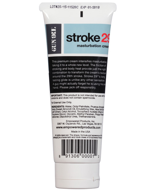 Stroke 29 Masturbation Cream - 3.3 oz Tube - Condom Zone
